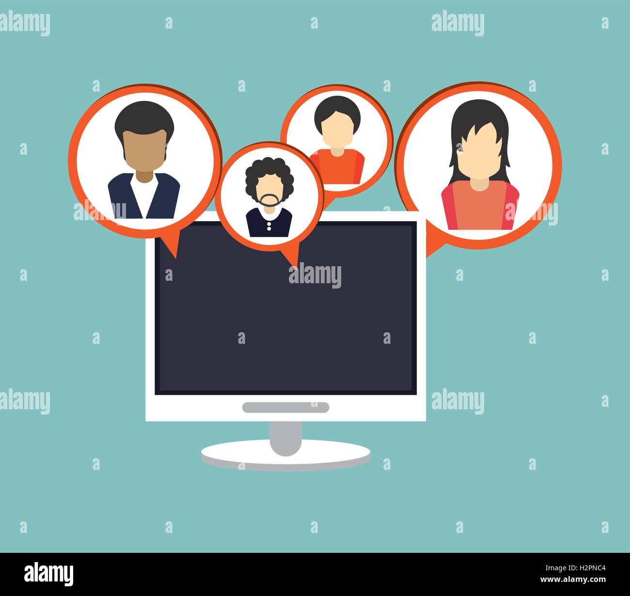 digital social network communication related icons image Stock Vector ...