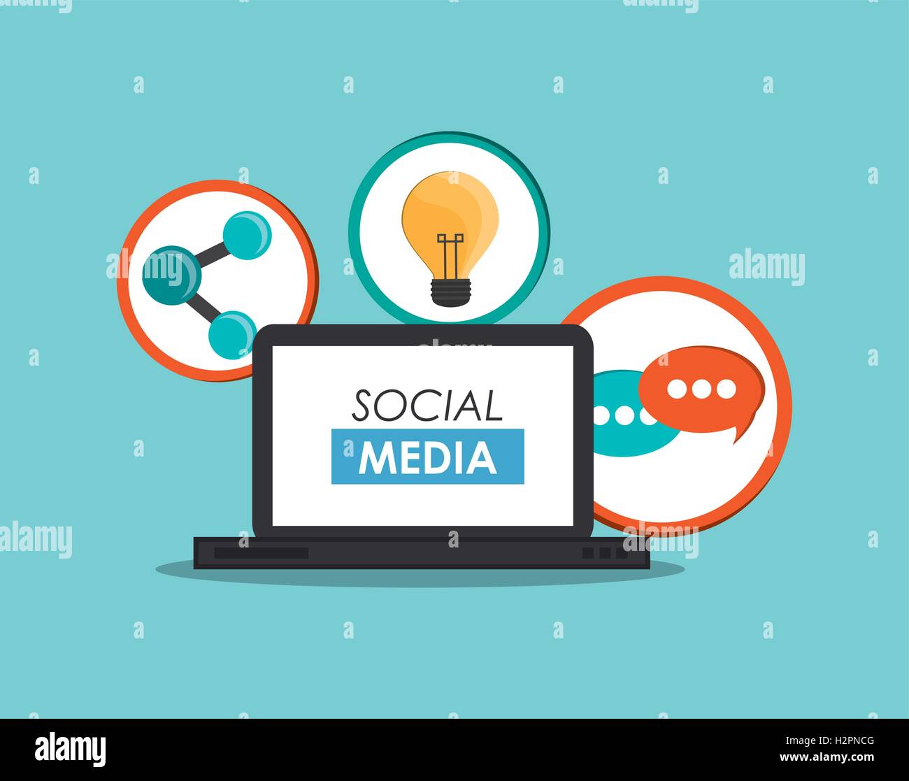 digital social network communication related icons image Stock Vector ...