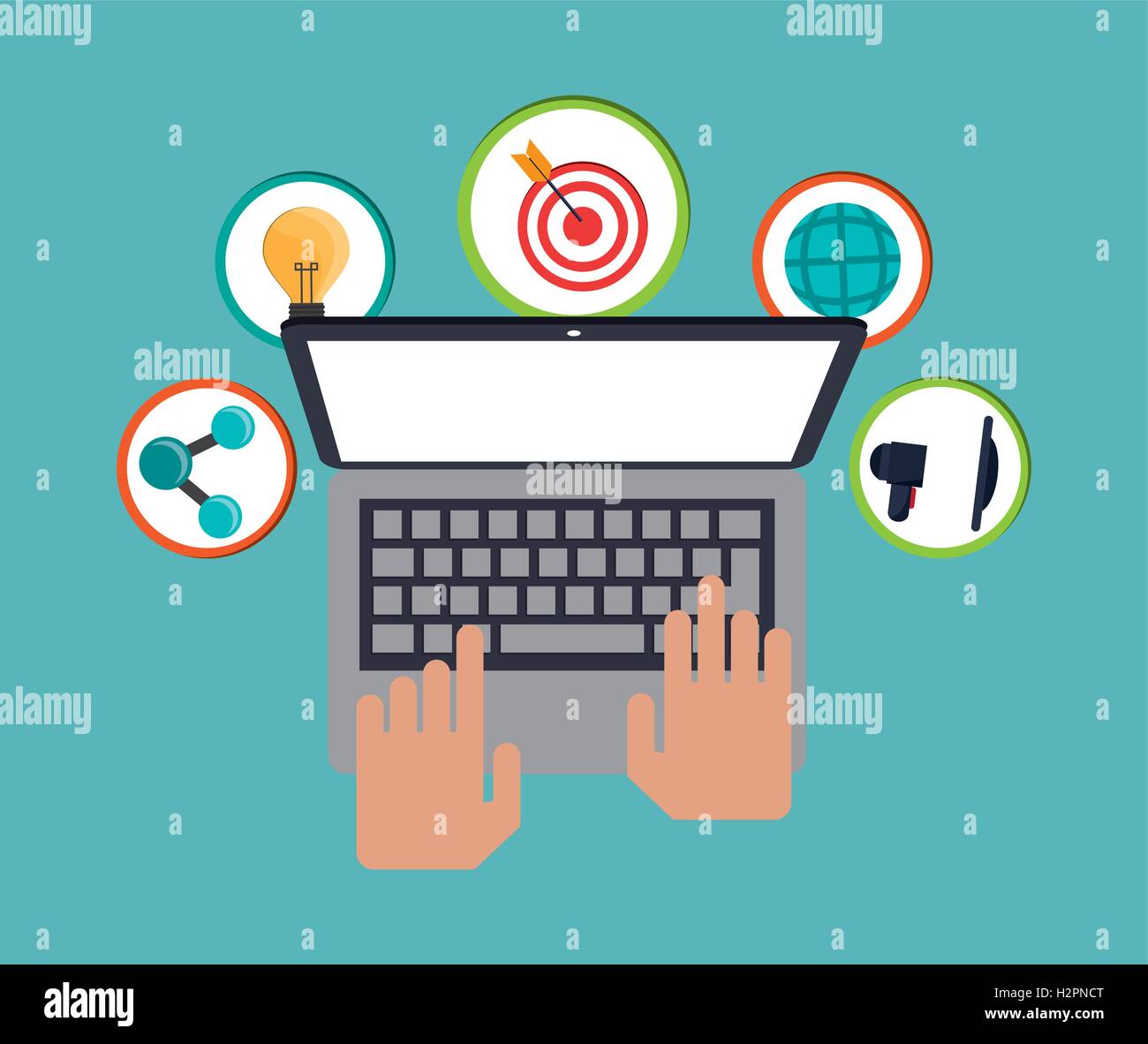 digital social network communication related icons image Stock Vector ...