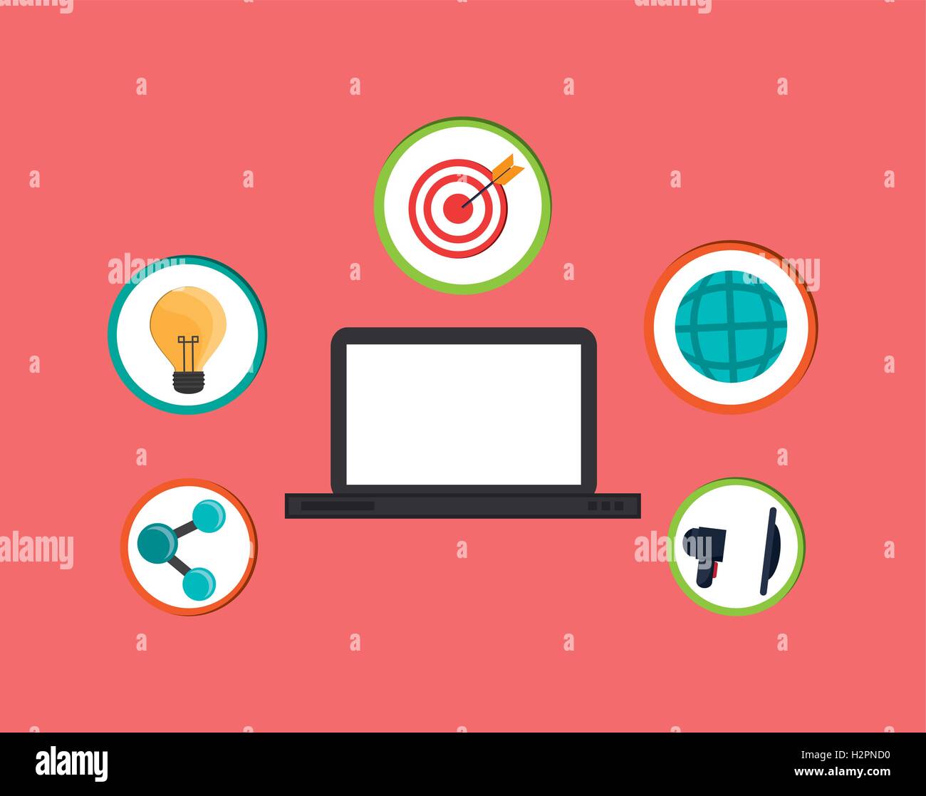 digital social network communication related icons image Stock Vector ...