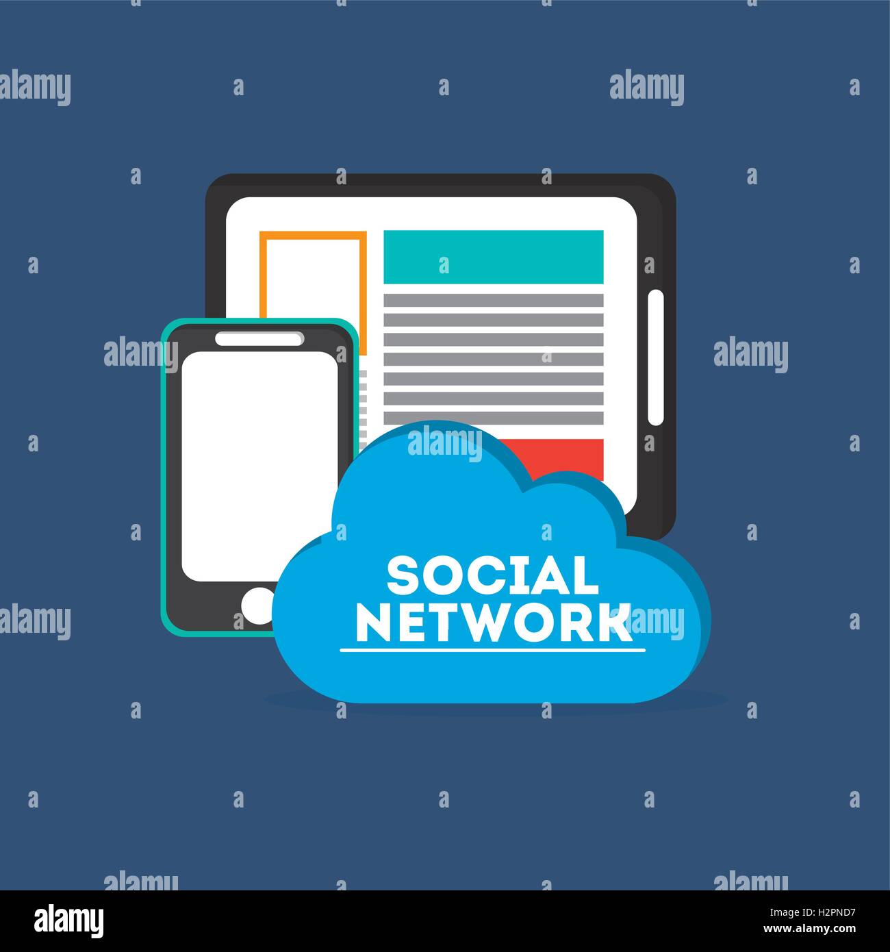 digital social network communication related icons image Stock Vector ...