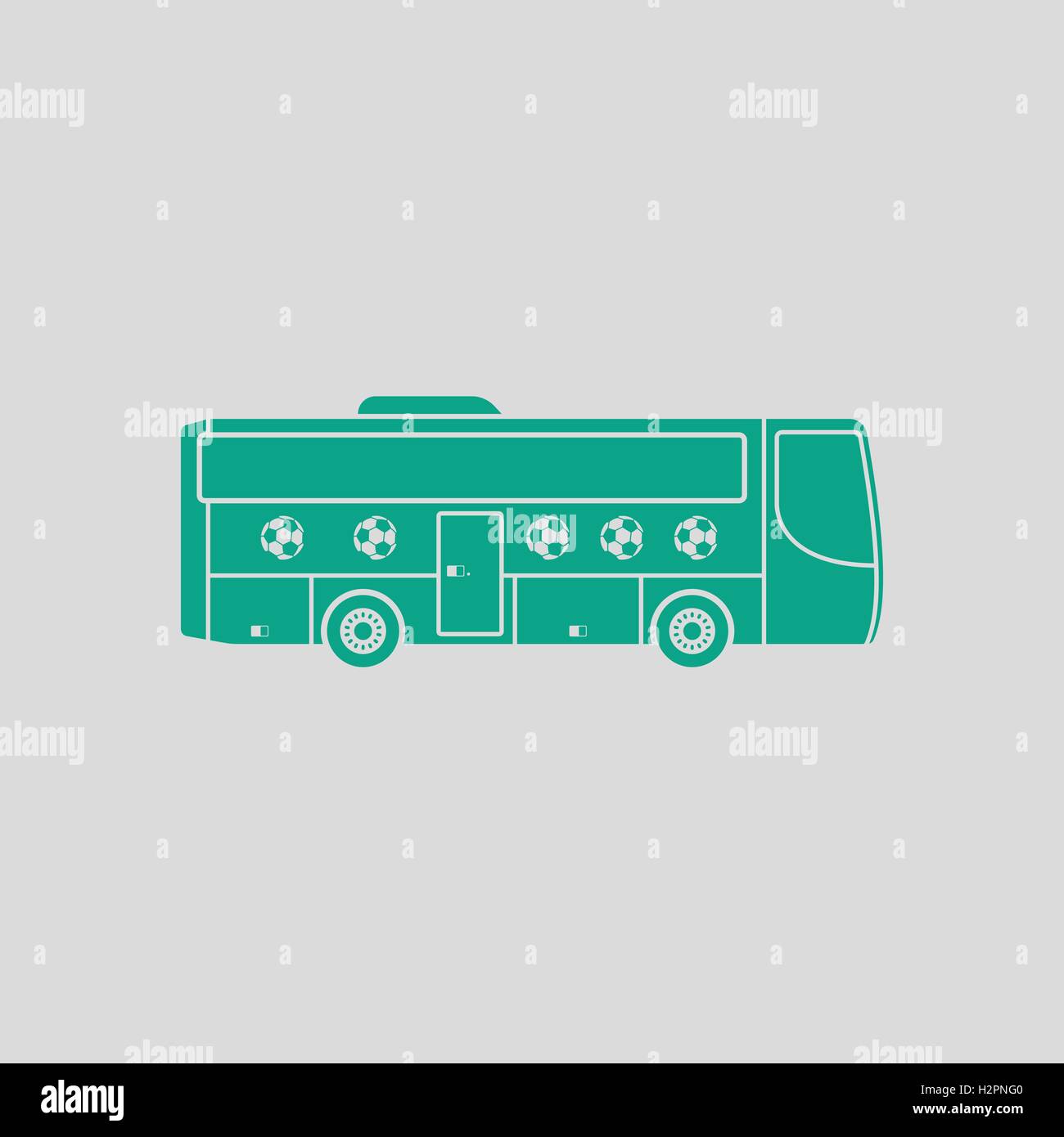 Football fan bus icon. Gray background with green. Vector illustration ...