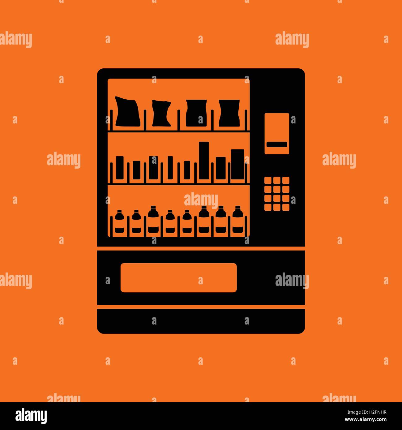 Food selling machine icon. Orange background with black. Vector ...