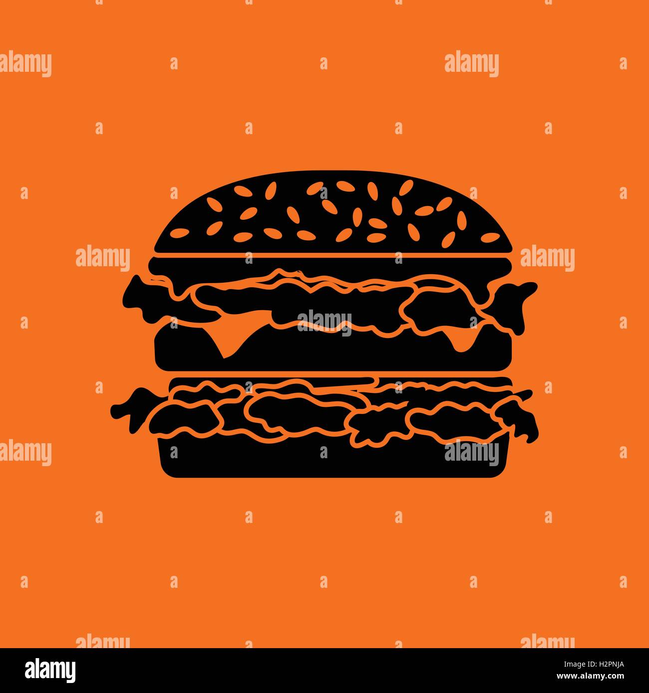 Hamburger icon. Orange background with black. Vector illustration Stock ...