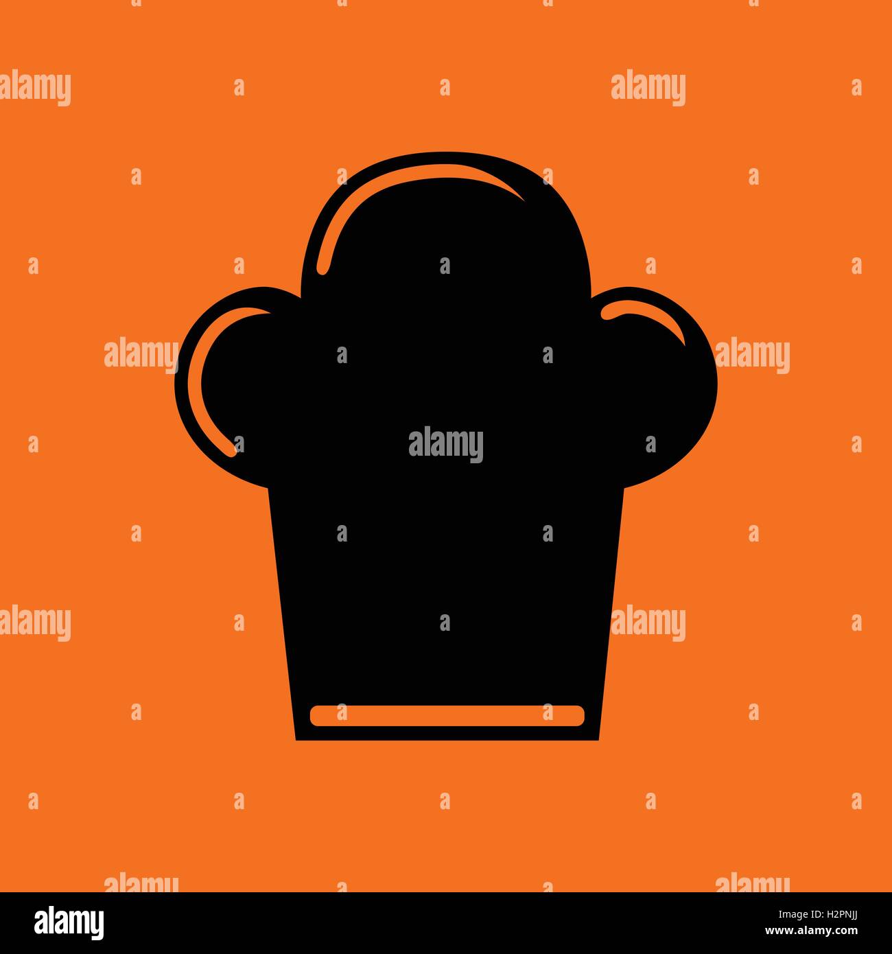 Chief cap icon. Orange background with black. Vector illustration Stock ...