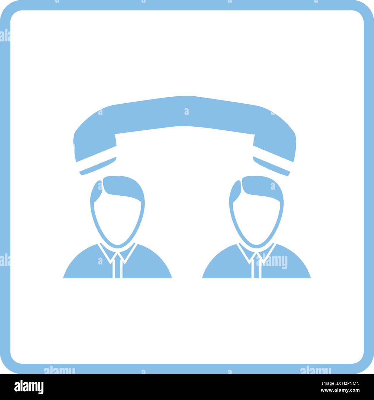 Telephone conversation icon. Blue frame design. Vector illustration ...