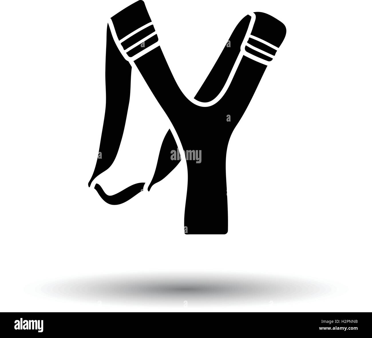 Hunting slingshot icon. White background with shadow design. Vector ...