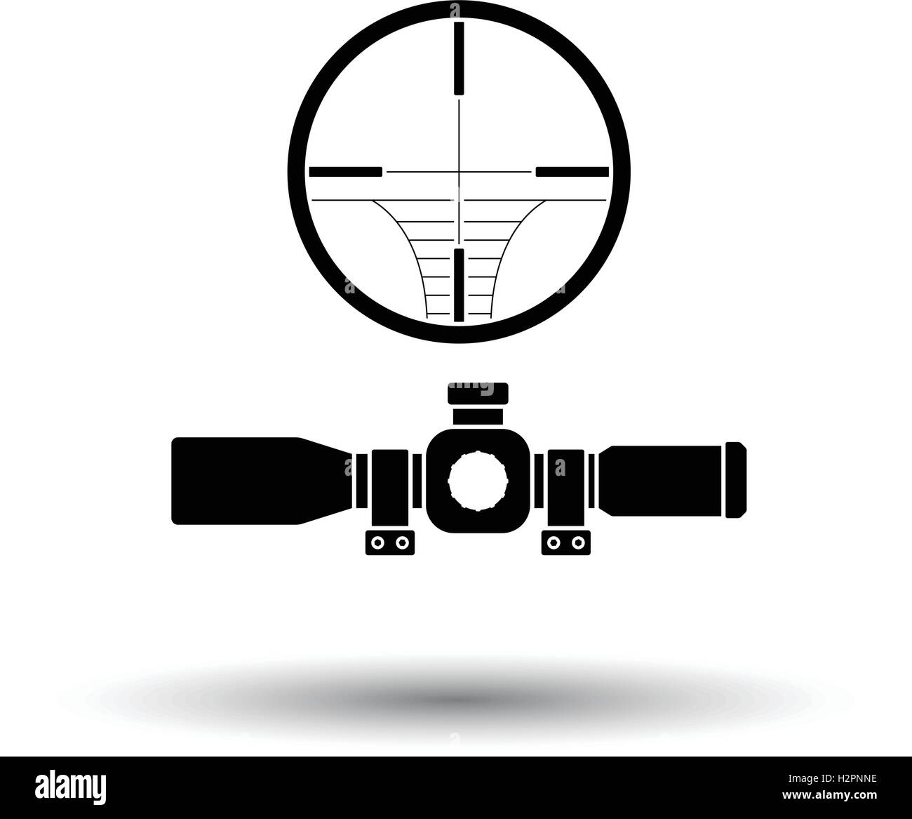 Scope icon. White background with shadow design. Vector illustration ...