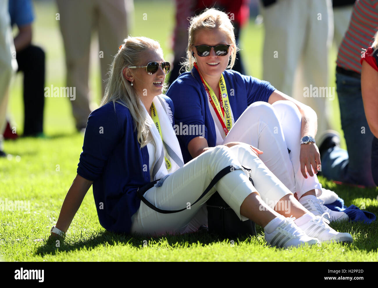 Nicole Willett, wife of Danny, (left) during the Fourballs on day one ...