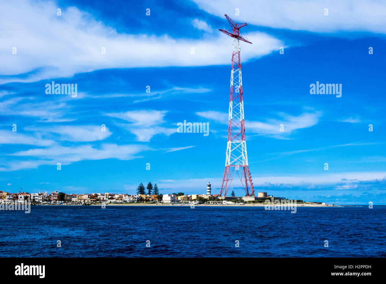 Pylon of Messina (Torre Faro Stock Photo - Alamy