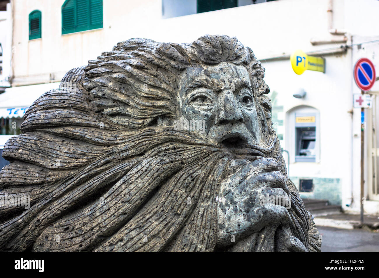Statue made of volcanic rock on the Island of Vulcano, Italy Stock ...