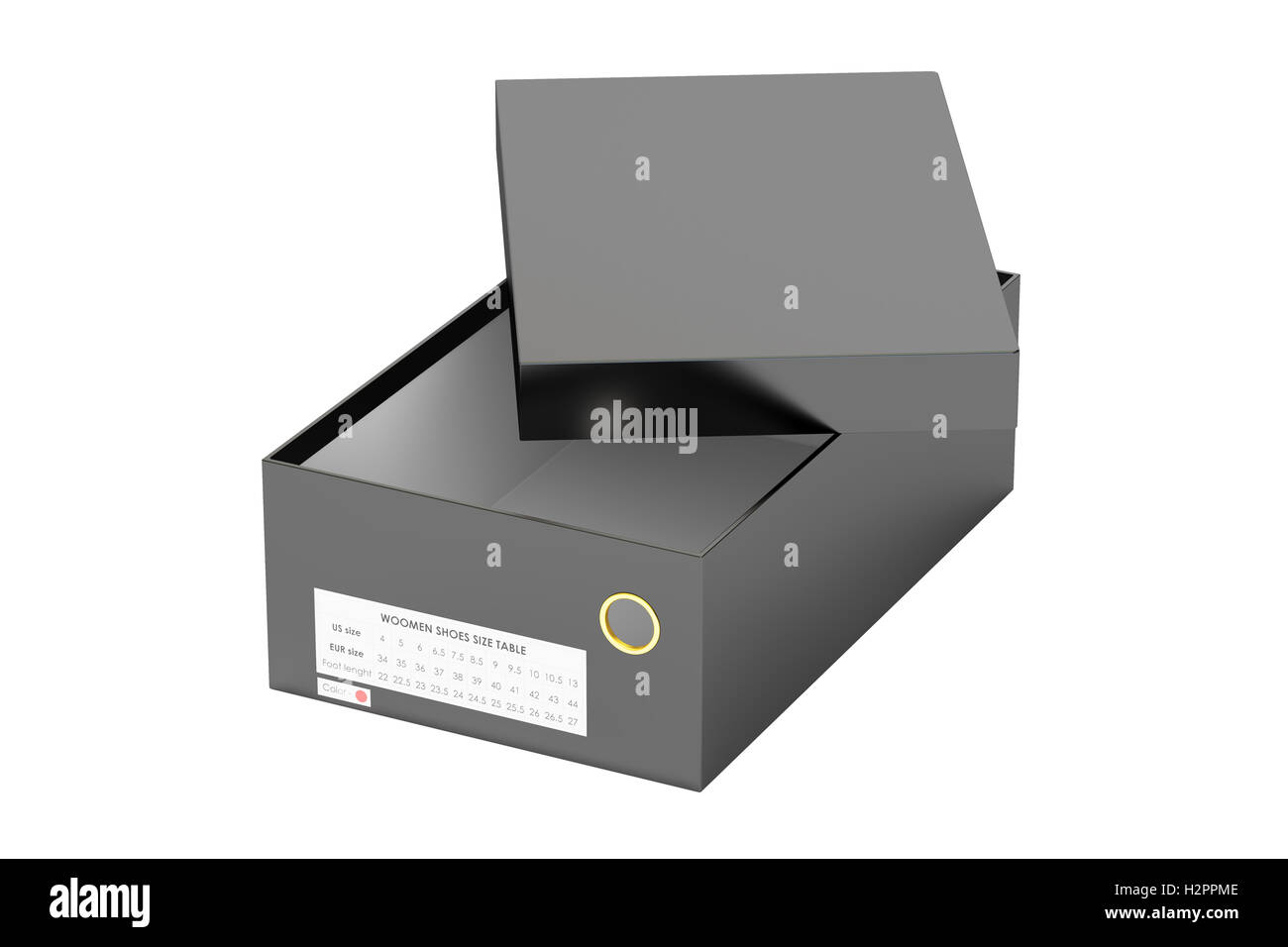 empty black shoebox, 3D rendering isolated on white background Stock ...