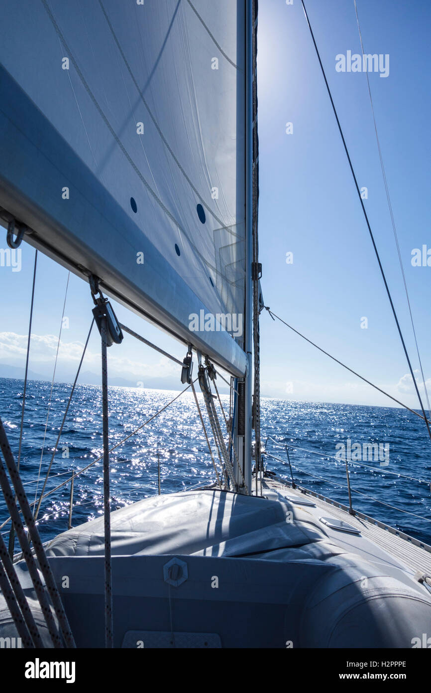 Bow of a sailing yacht Stock Photo - Alamy