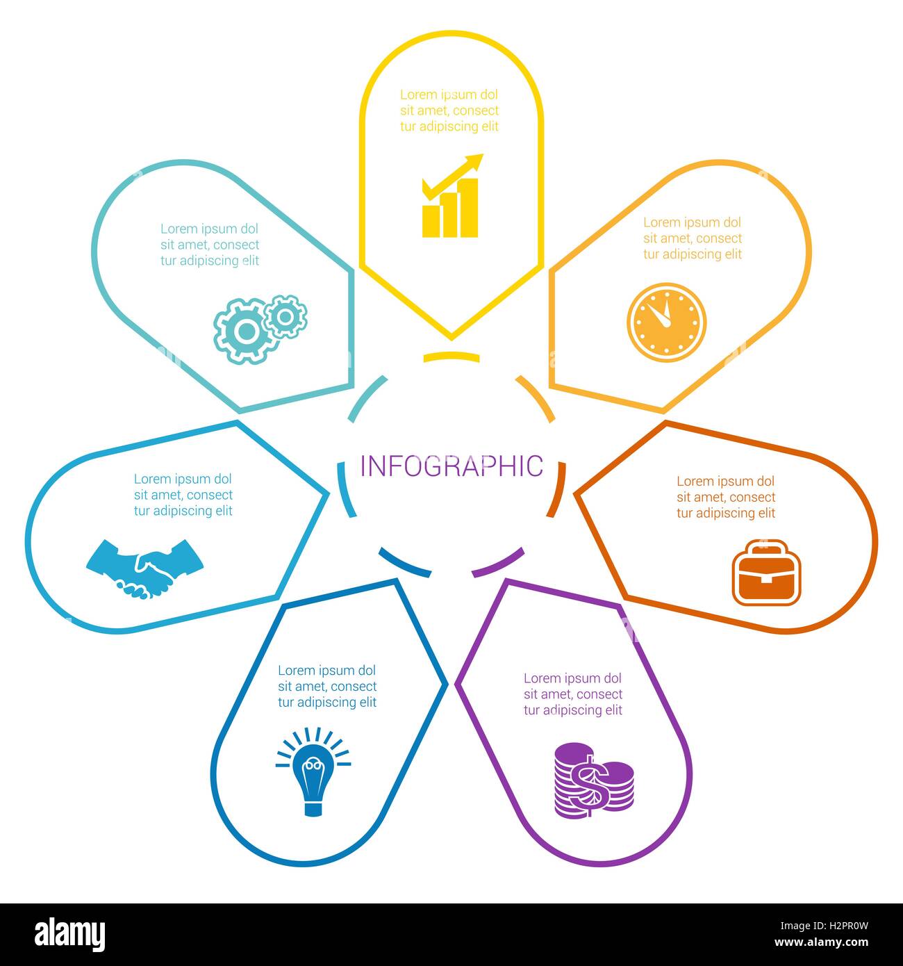 Arrows arranged in circle, pointing inside the circle. Template for ...