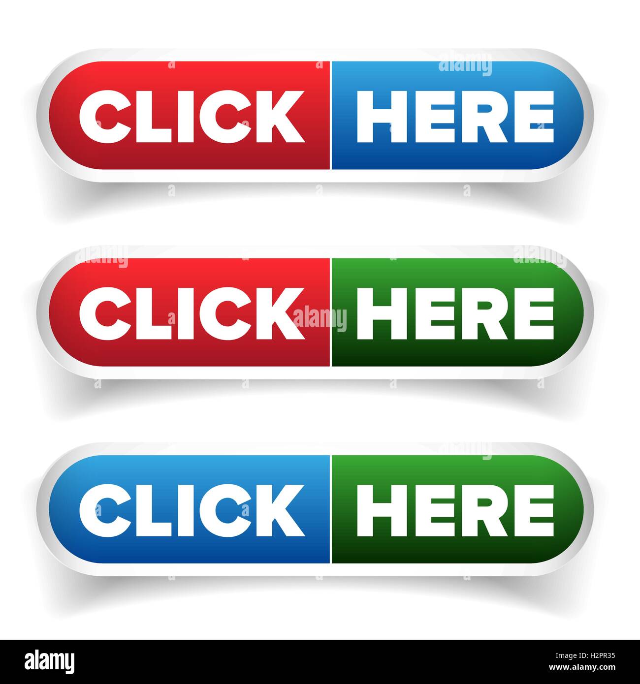 Click Here button set Stock Vector Image & Art - Alamy