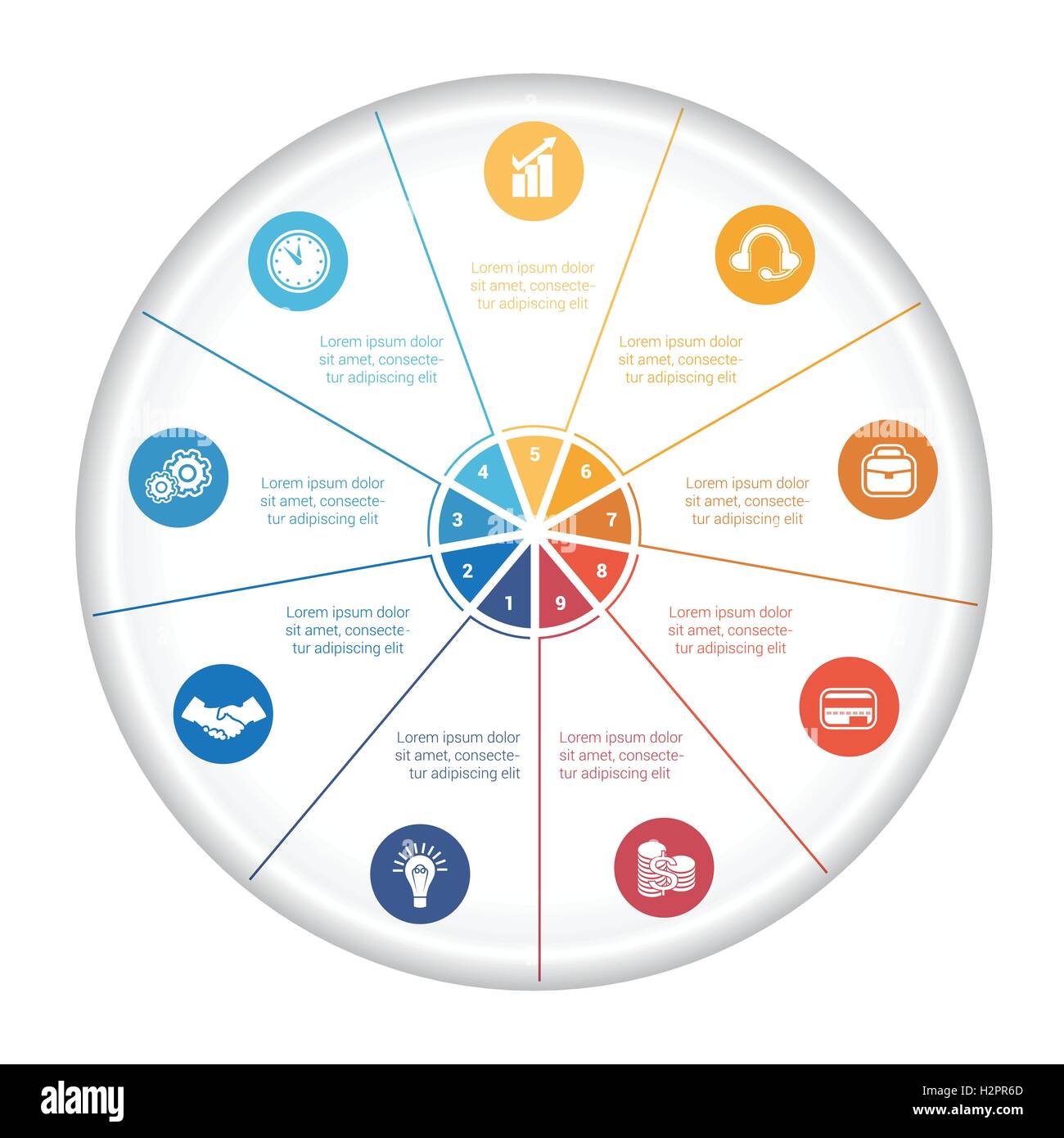 infographic pie chart 9 options Stock Vector Image & Art - Alamy