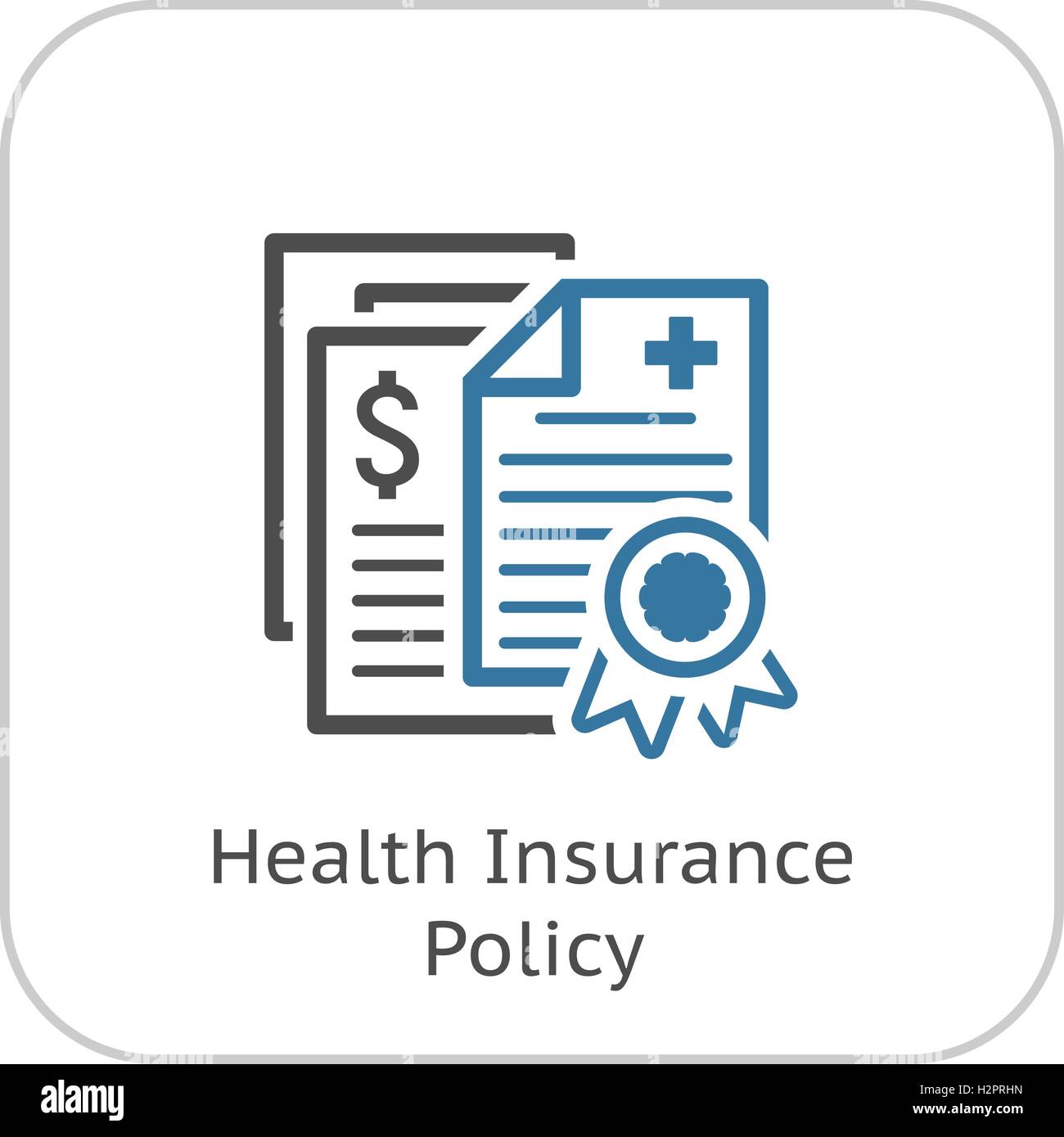 Health Insurance Policy Icon. Flat Design Stock Vector Image & Art - Alamy