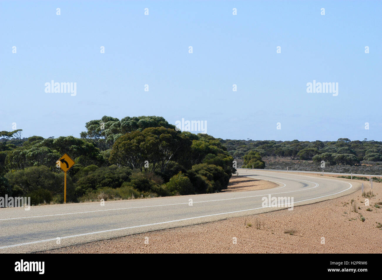 An Australian road with a turn Stock Photo - Alamy