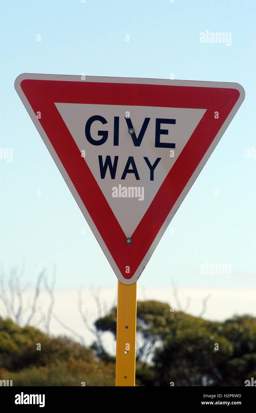 Road traffic sign australia Stock Photo - Alamy