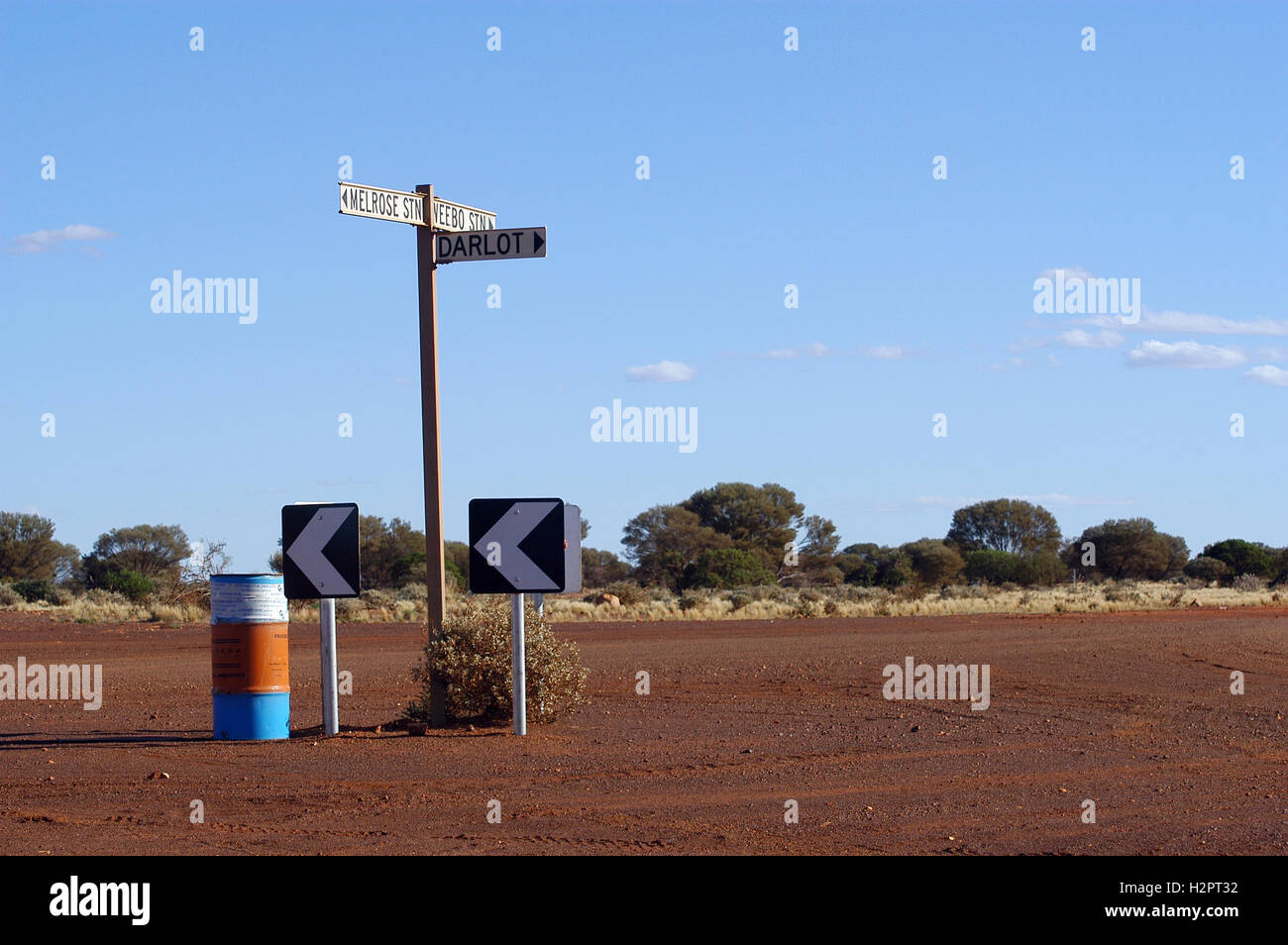 signposts road direction in the bush of western australia Stock Photo ...