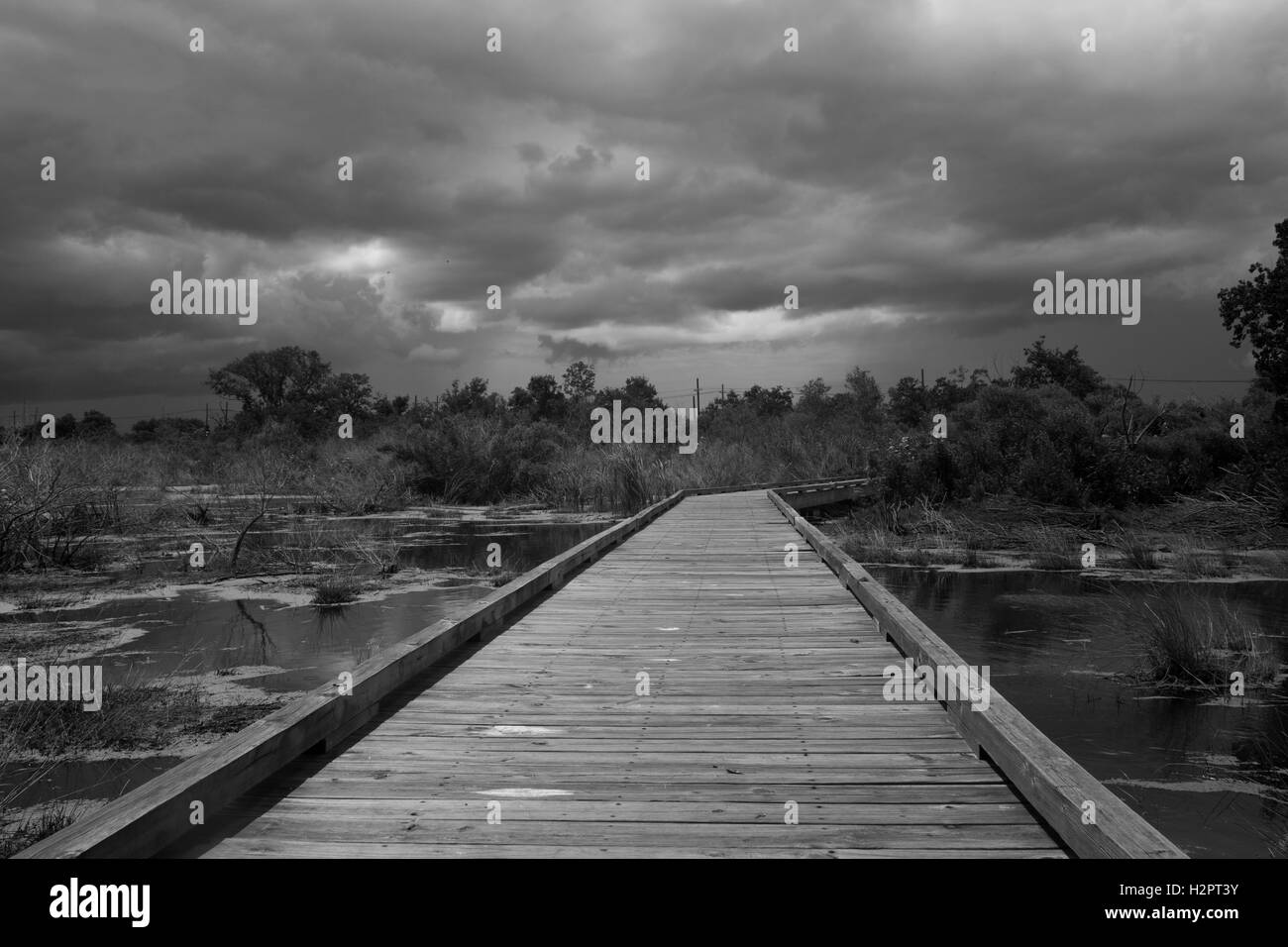Walk bridge over river Stock Photo - Alamy