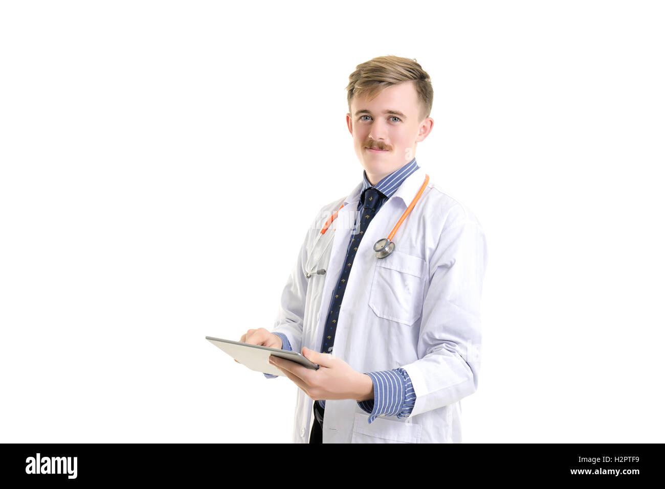 Medical physician doctor man on white background with clipping path ...