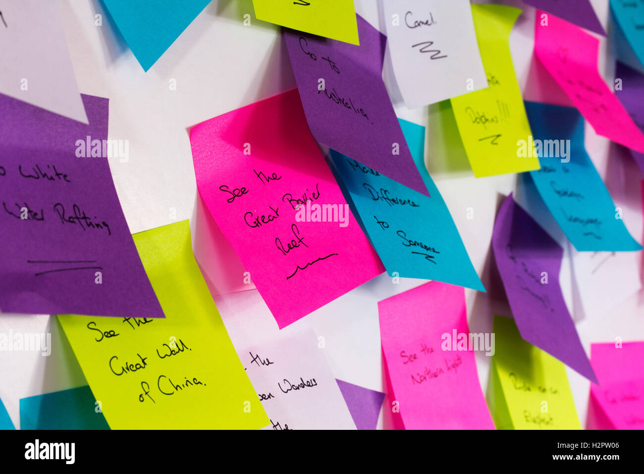 Colourful sticky notes with things to do Stock Photo - Alamy