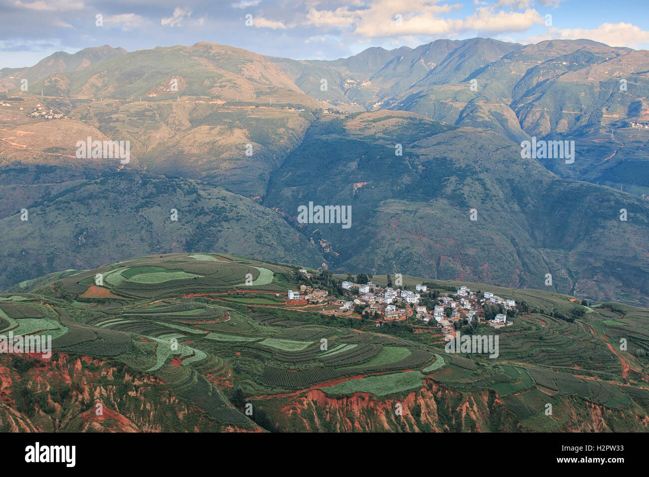 DongChuan red land panorama, one of the landmarks in Yunnan Province ...
