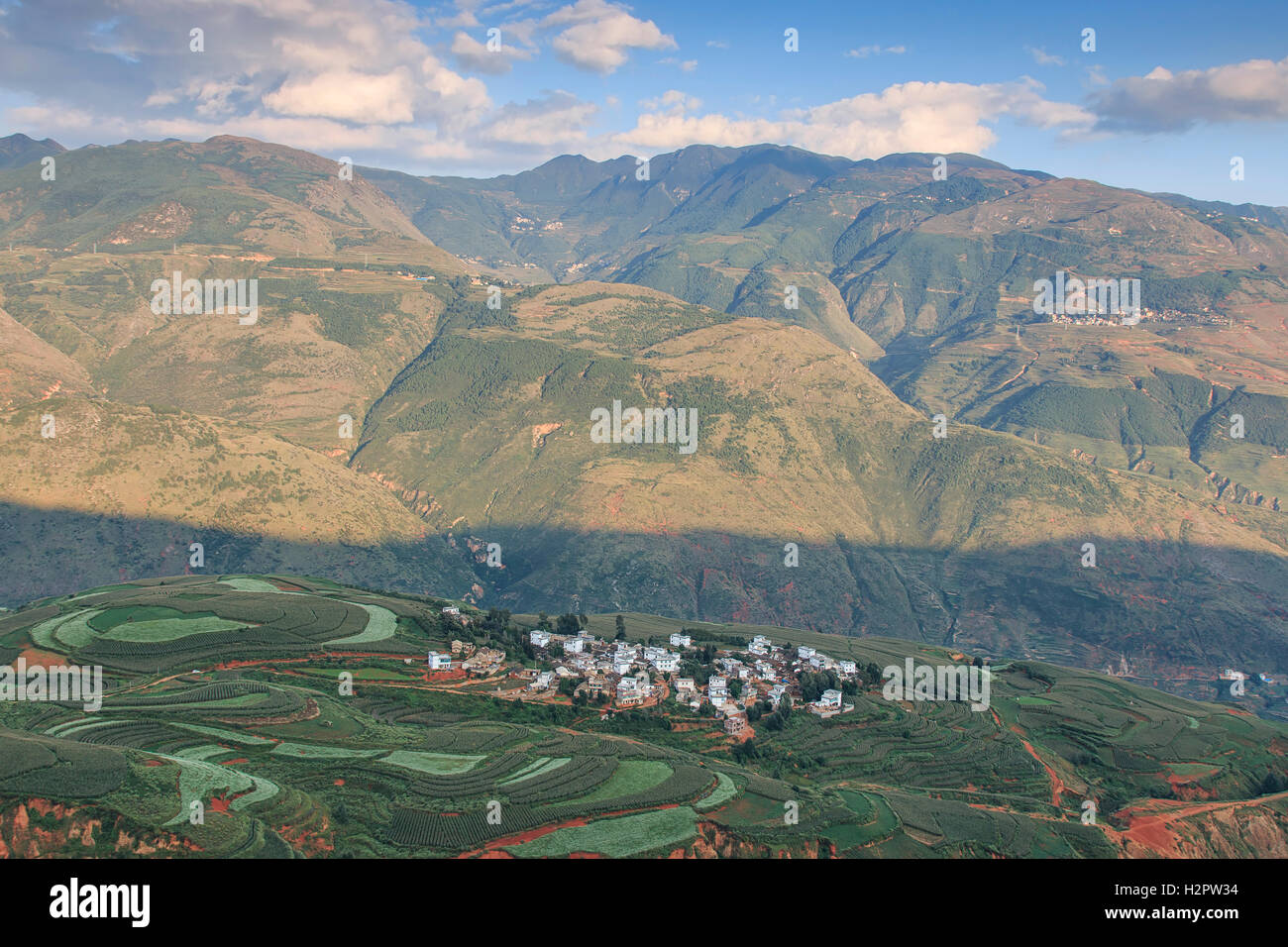 DongChuan red land panorama, one of the landmarks in Yunnan Province ...