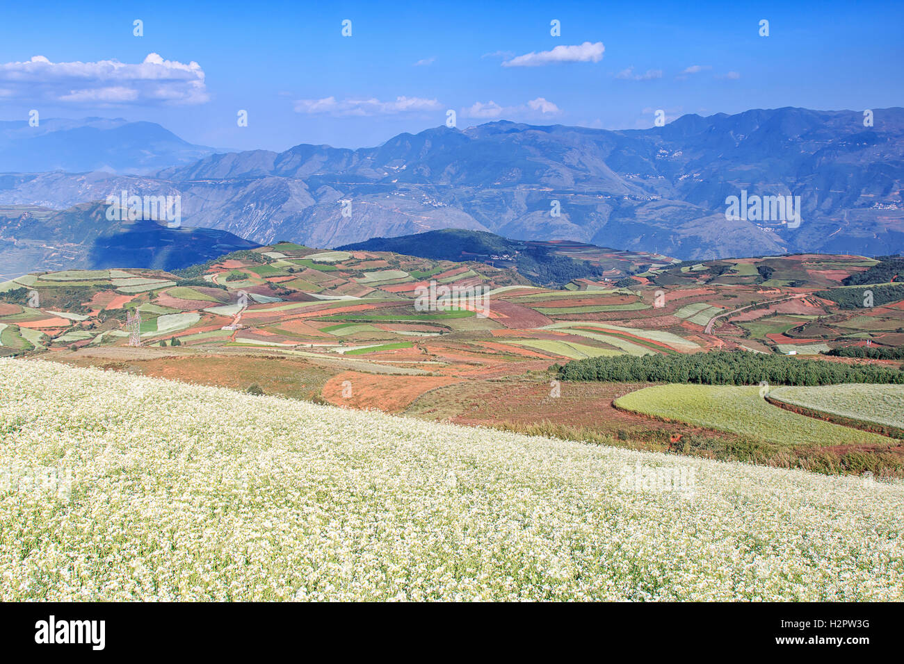 DongChuan red land panorama, one of the landmarks in Yunnan Province ...