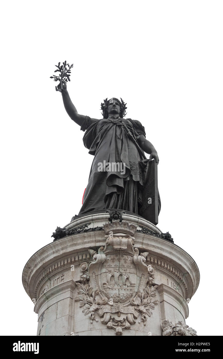 isolated statue of the Place de la Republique, Paris Stock Photo - Alamy