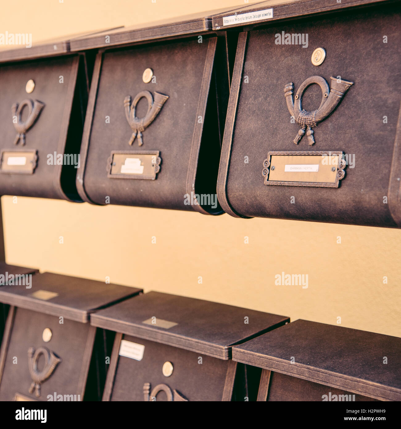 set of retro germany mailboxes Stock Photo - Alamy