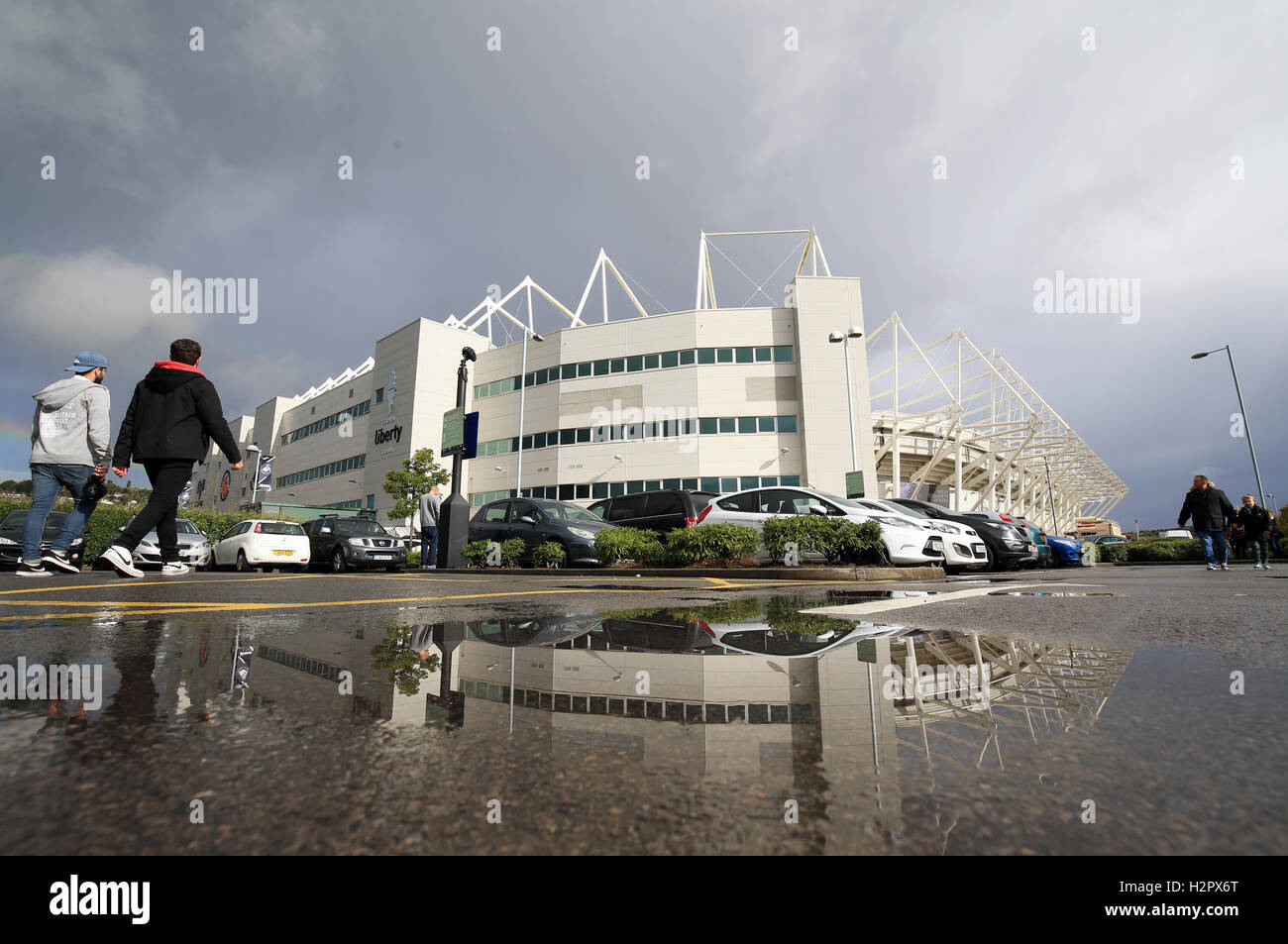 General view of the Liberty Stadium before the Premier League match ...