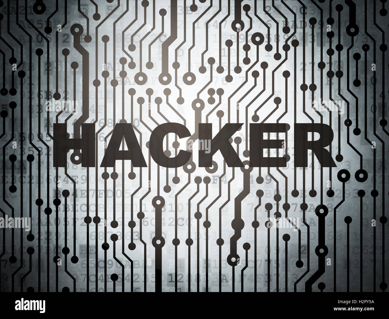 Security concept: circuit board with Hacker Stock Photo - Alamy