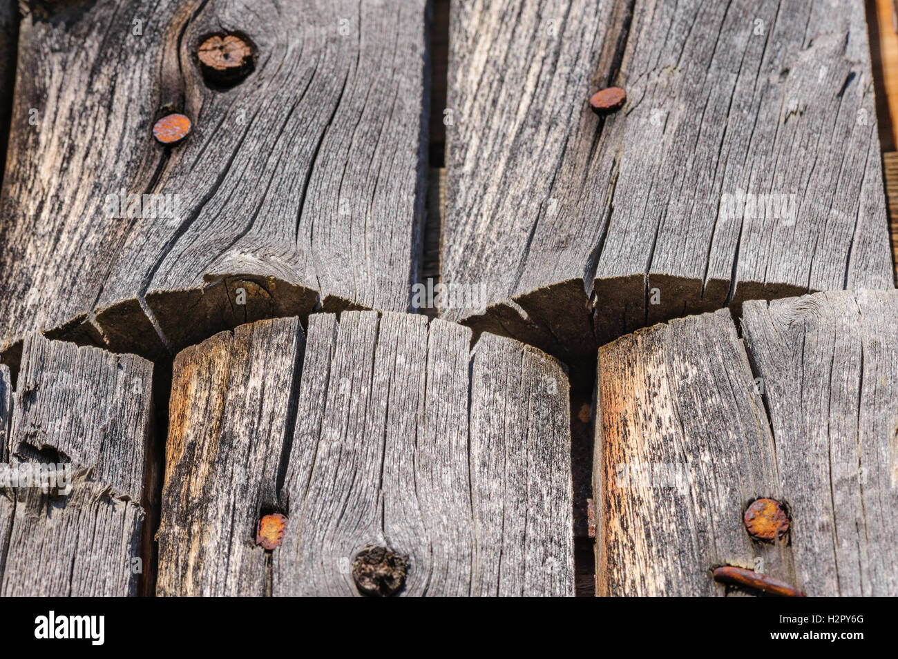 cracked aged wooden boards Stock Photo - Alamy