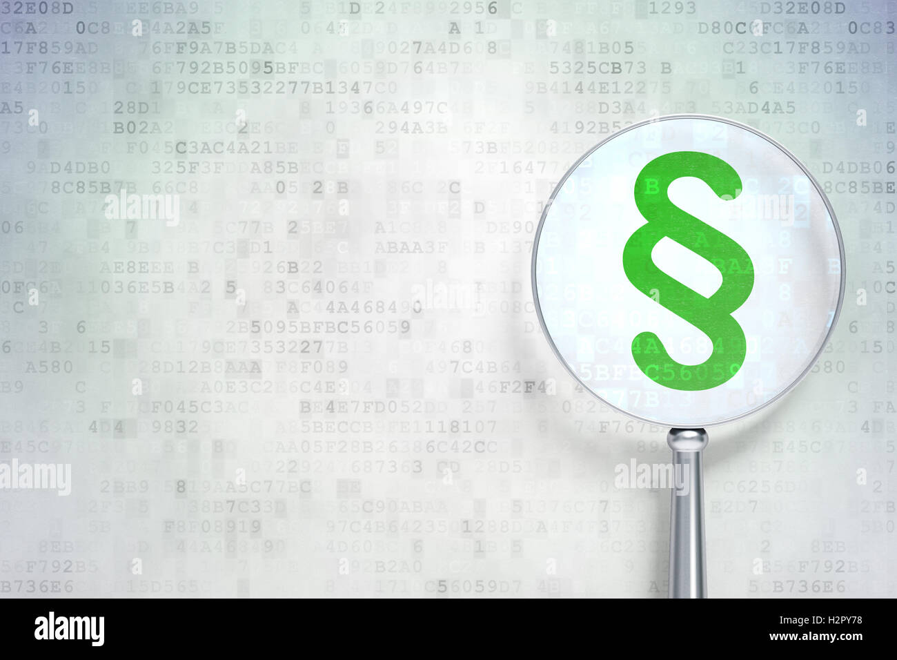 Law concept: Paragraph with optical glass on digital background Stock Photo - Alamy