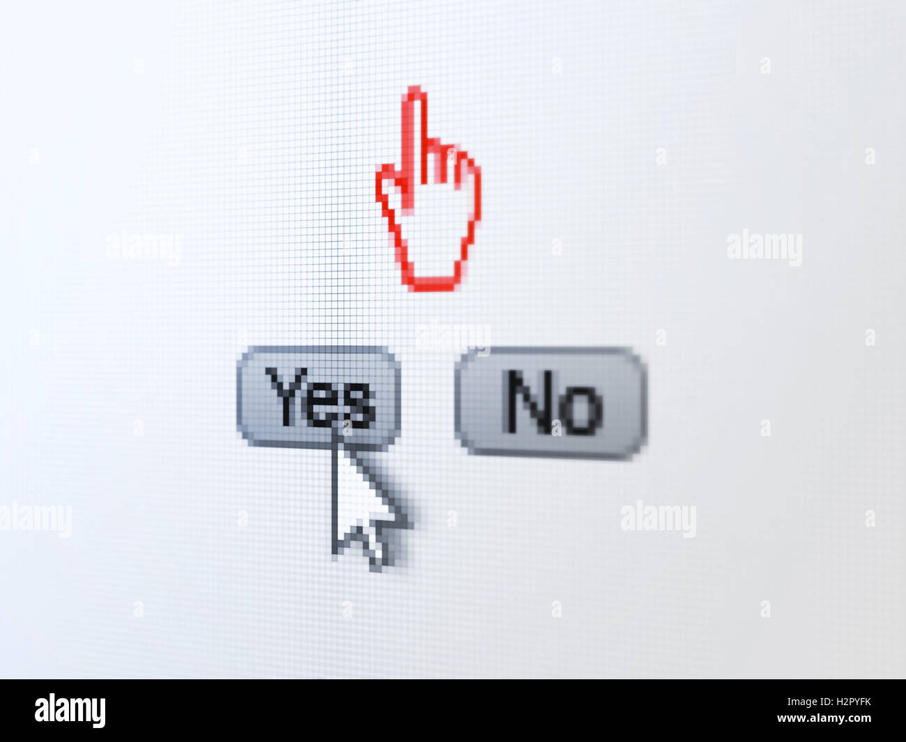 Social media concept: Mouse Cursor on digital computer screen Stock ...