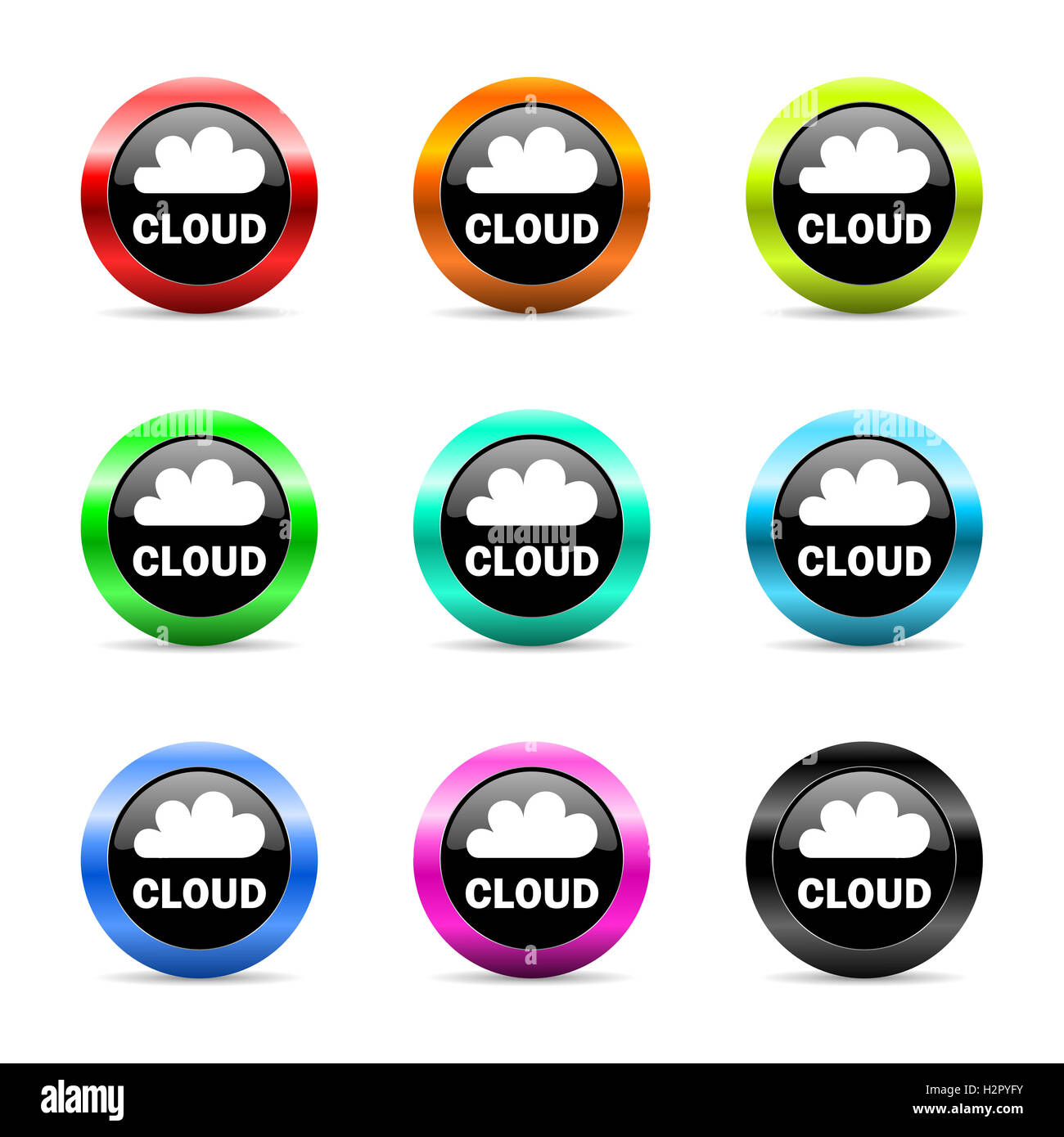 Cloud service icons hi-res stock photography and images - Alamy