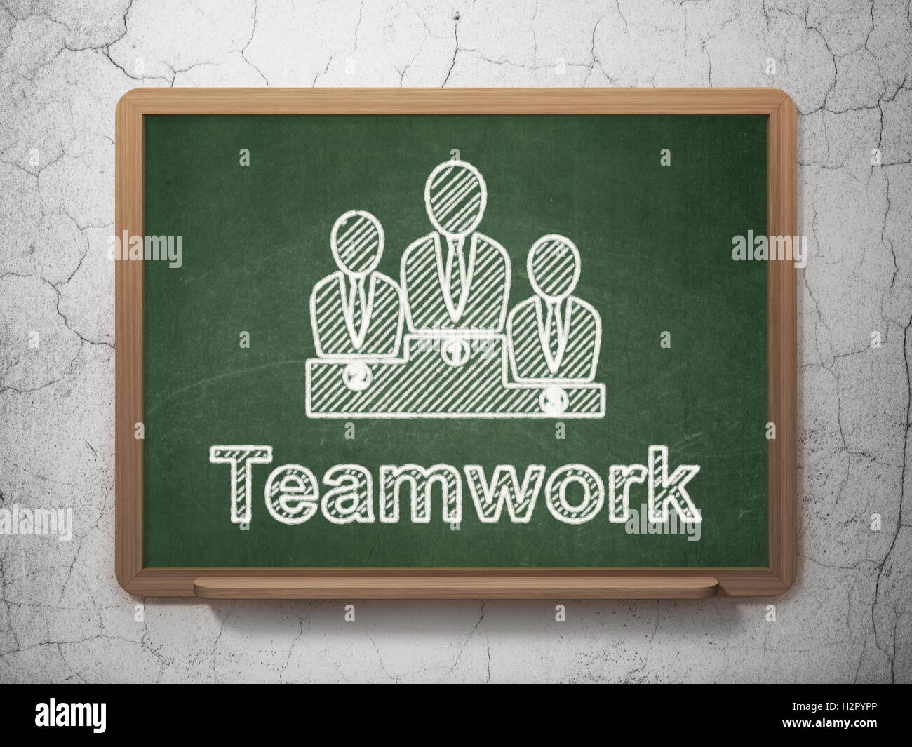Finance concept: Business Team and Teamwork on chalkboard background ...