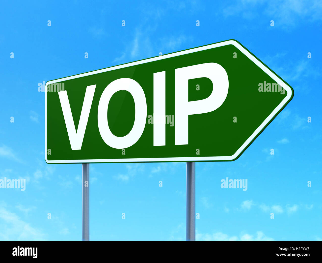 Web design concept: VOIP on road sign background Stock Photo - Alamy