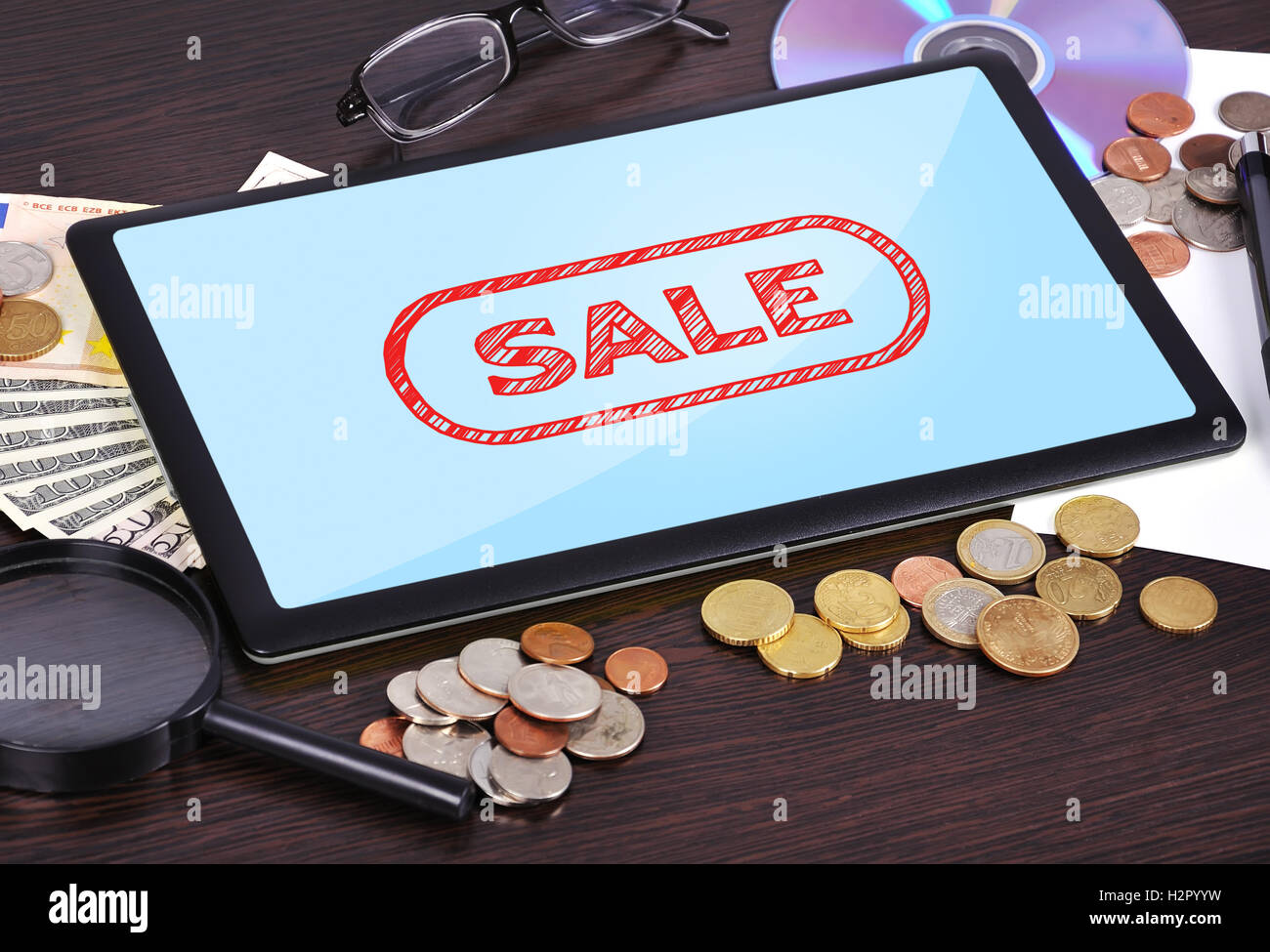 tablet with sale Stock Photo - Alamy