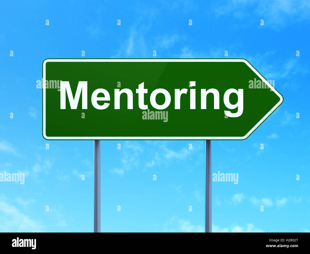 Education concept: Mentoring on road sign background Stock Photo - Alamy