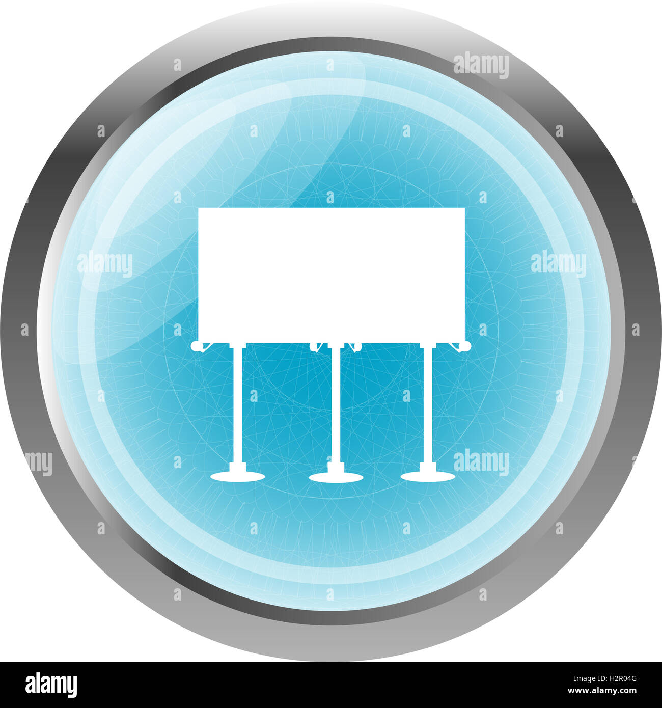 glossy icon button with billboard isolated on white Stock Photo - Alamy