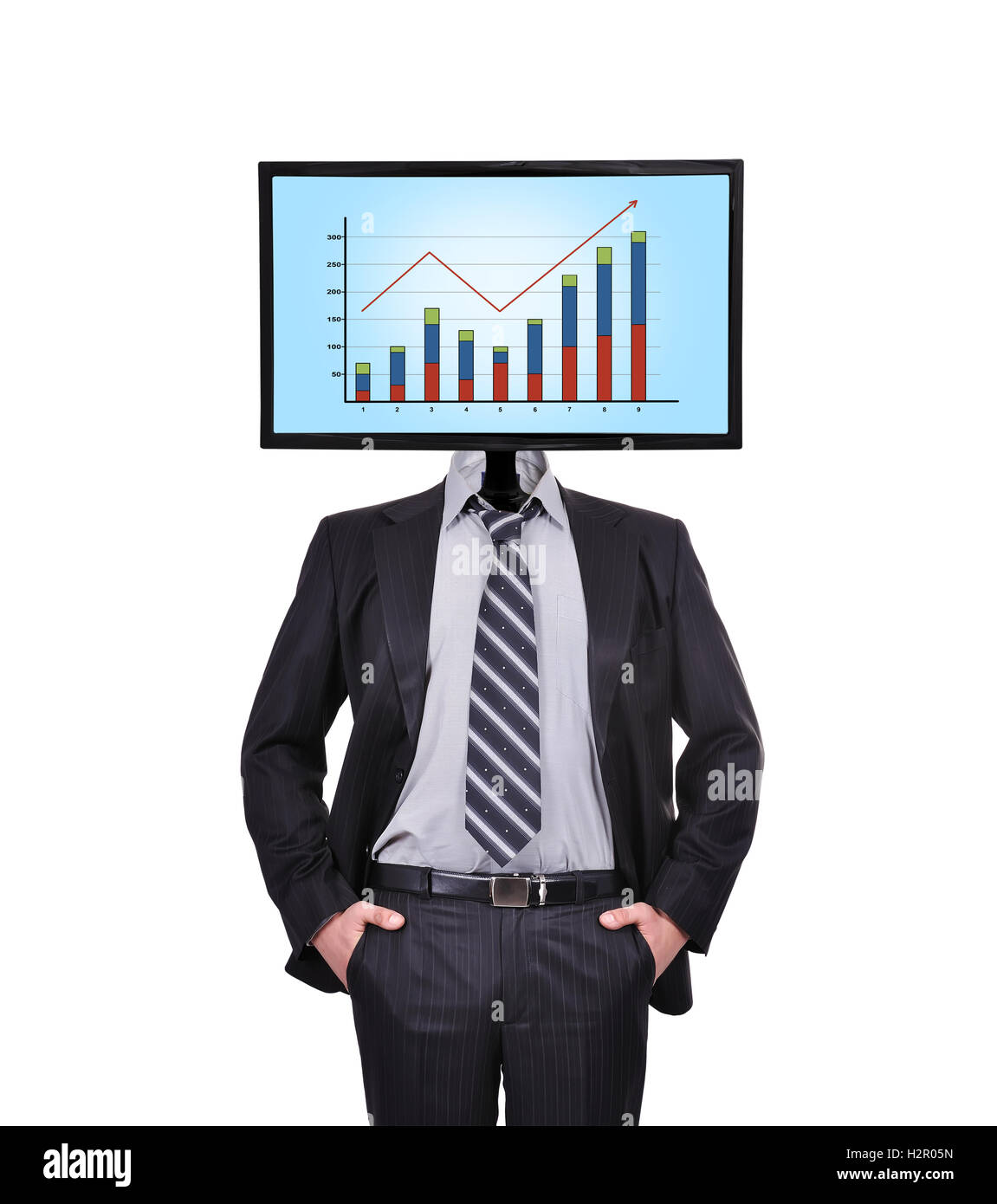monitor with chart for a head Stock Photo - Alamy