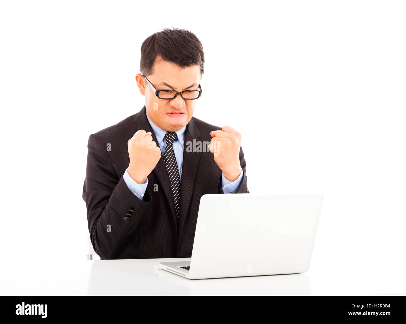 Angry businessman fist yell hi-res stock photography and images - Alamy