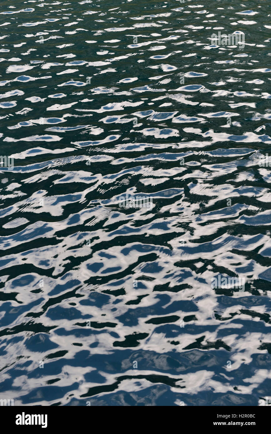 Water ripples on a lake reflecting light Stock Photo - Alamy