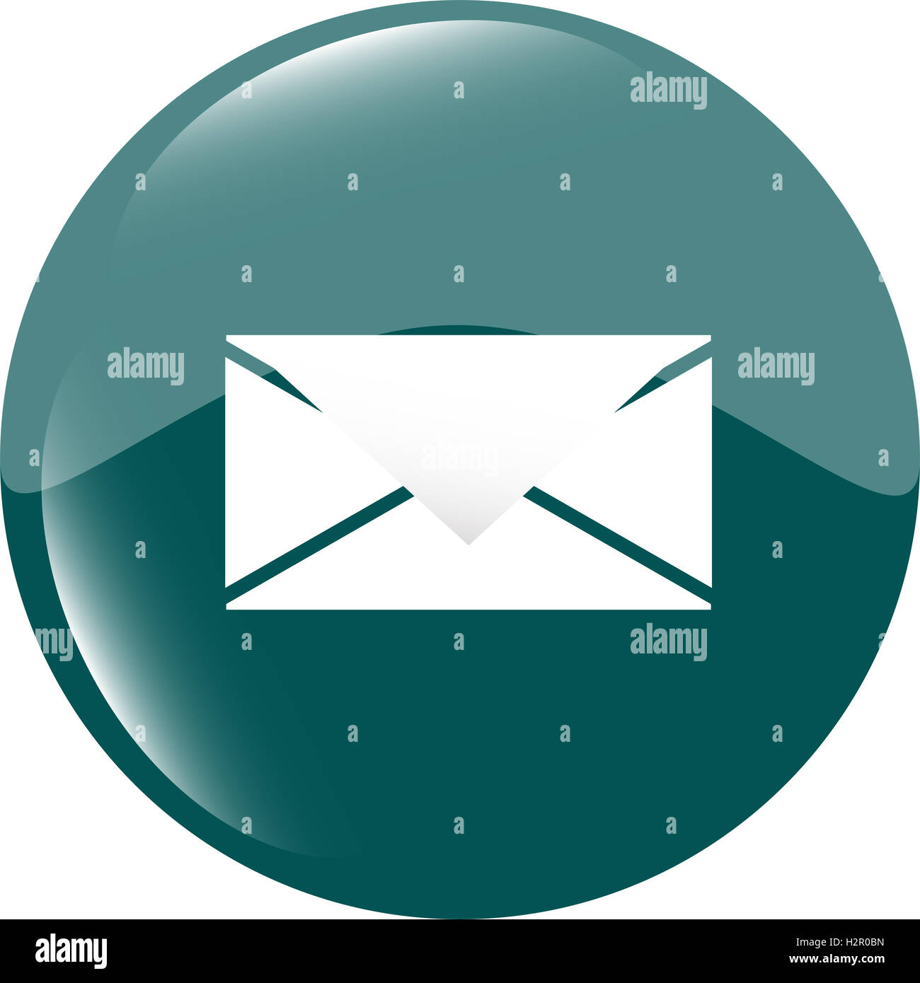 envelope icon glass, button isolated on white background Stock Photo ...