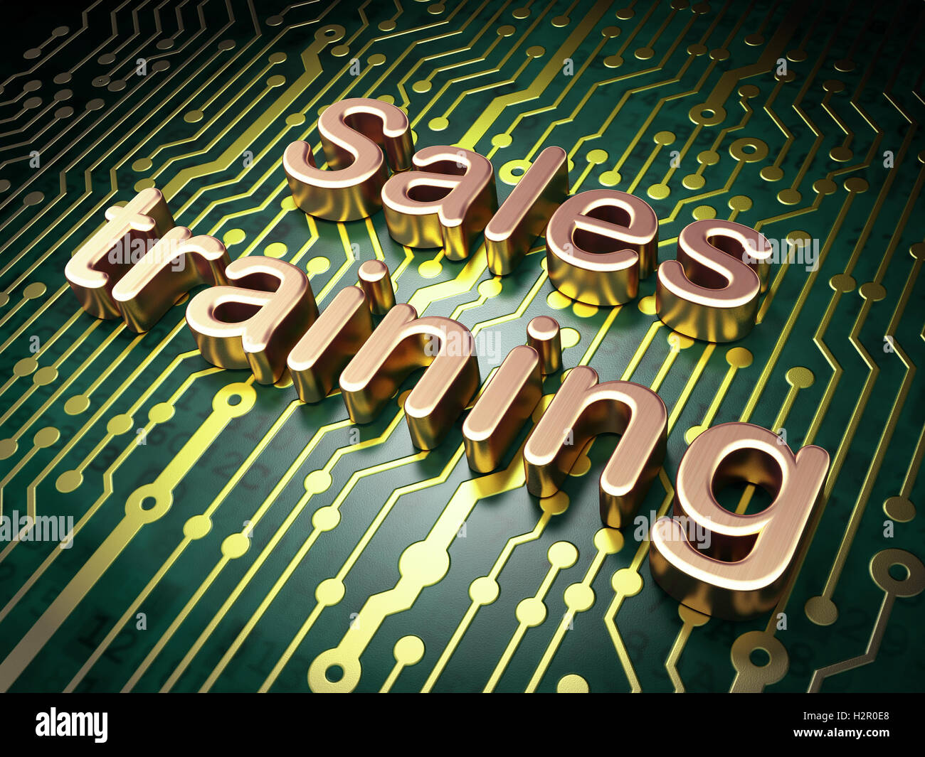 Marketing concept: Sales Training on circuit board background Stock ...
