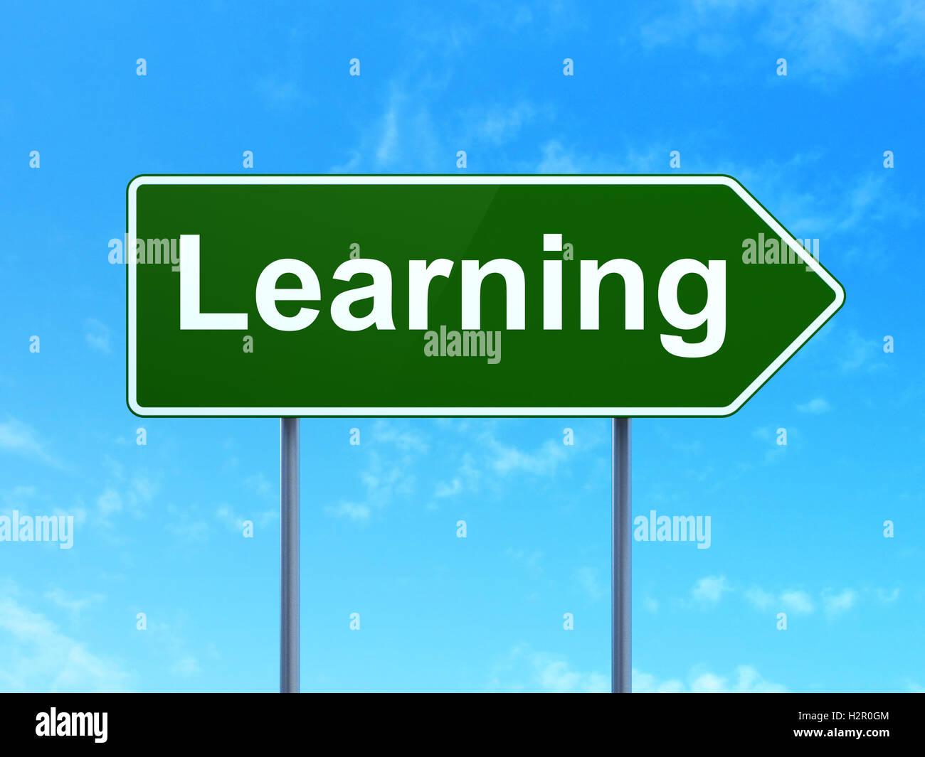 Education concept: Learning on road sign background Stock Photo - Alamy
