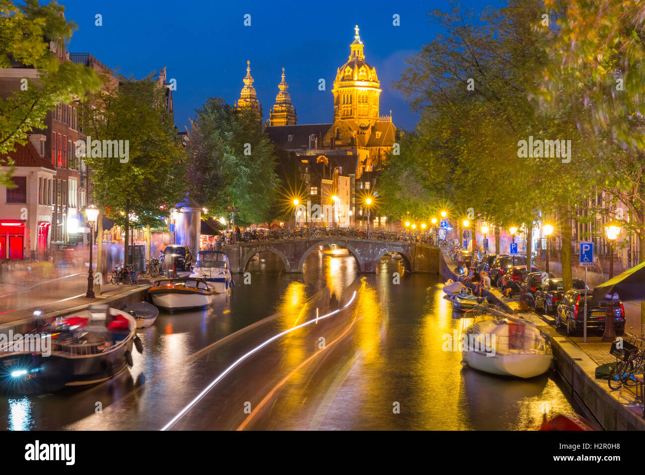 Night Amsterdam red-light district De Wallen Stock Photo - Alamy